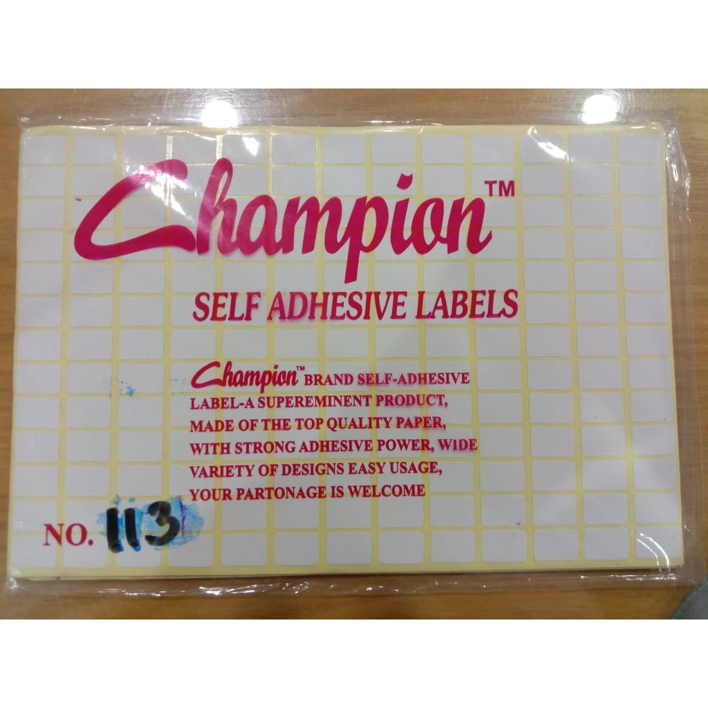 Jual CHAMPION - LABEL HARGA / LABEL NAMA UNDANGAN 113 POLOS | Shopee ...