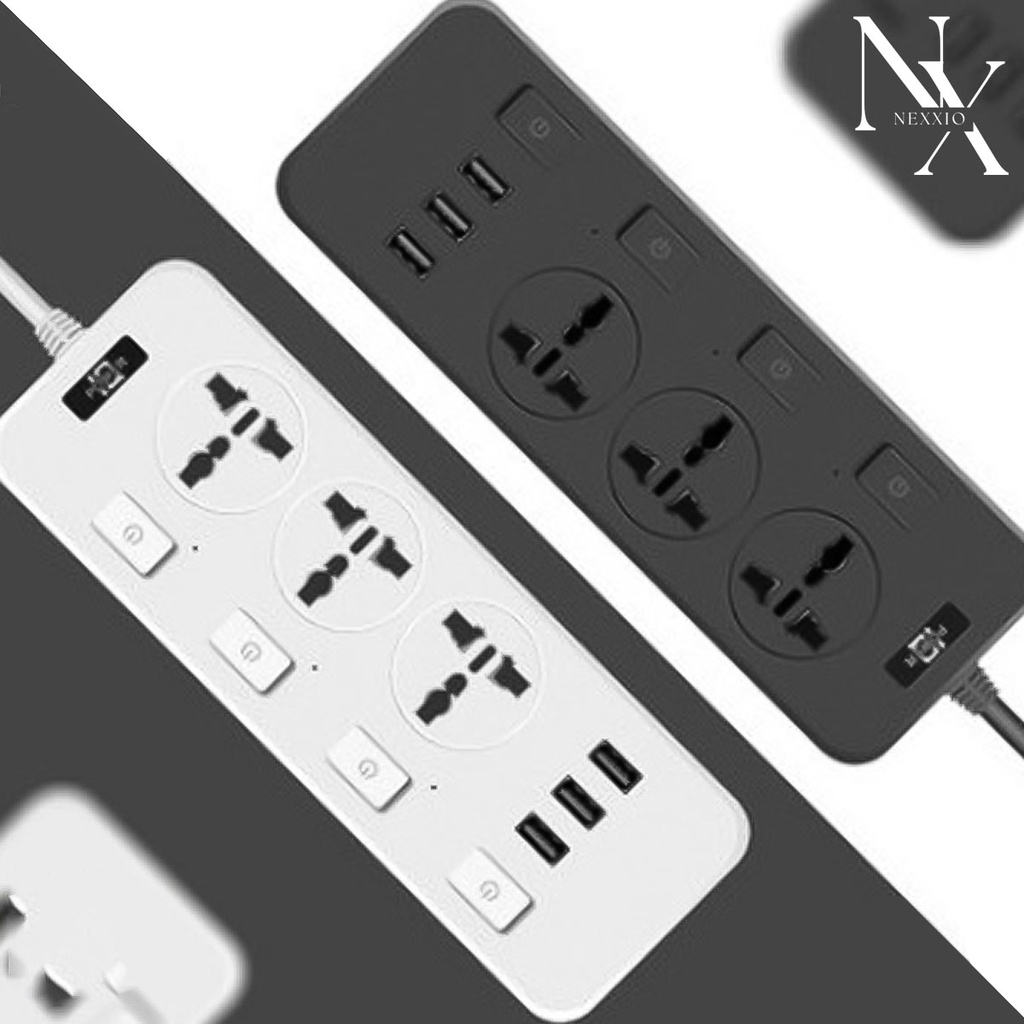 Jual Nexxio Stop Kontak Colokan Listrik 3Ways Smart Power Strip Socket & Port USB Travel Best ...