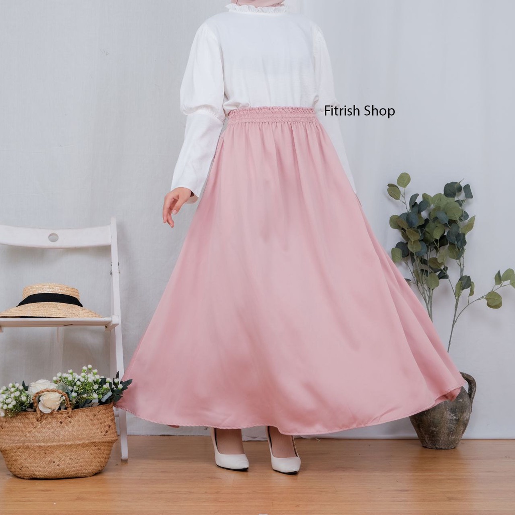 Jual ROK PAYUNG SATIN | ROK PANJANG LEBAR | ROK PAYUNG | ROK PANJANG ...