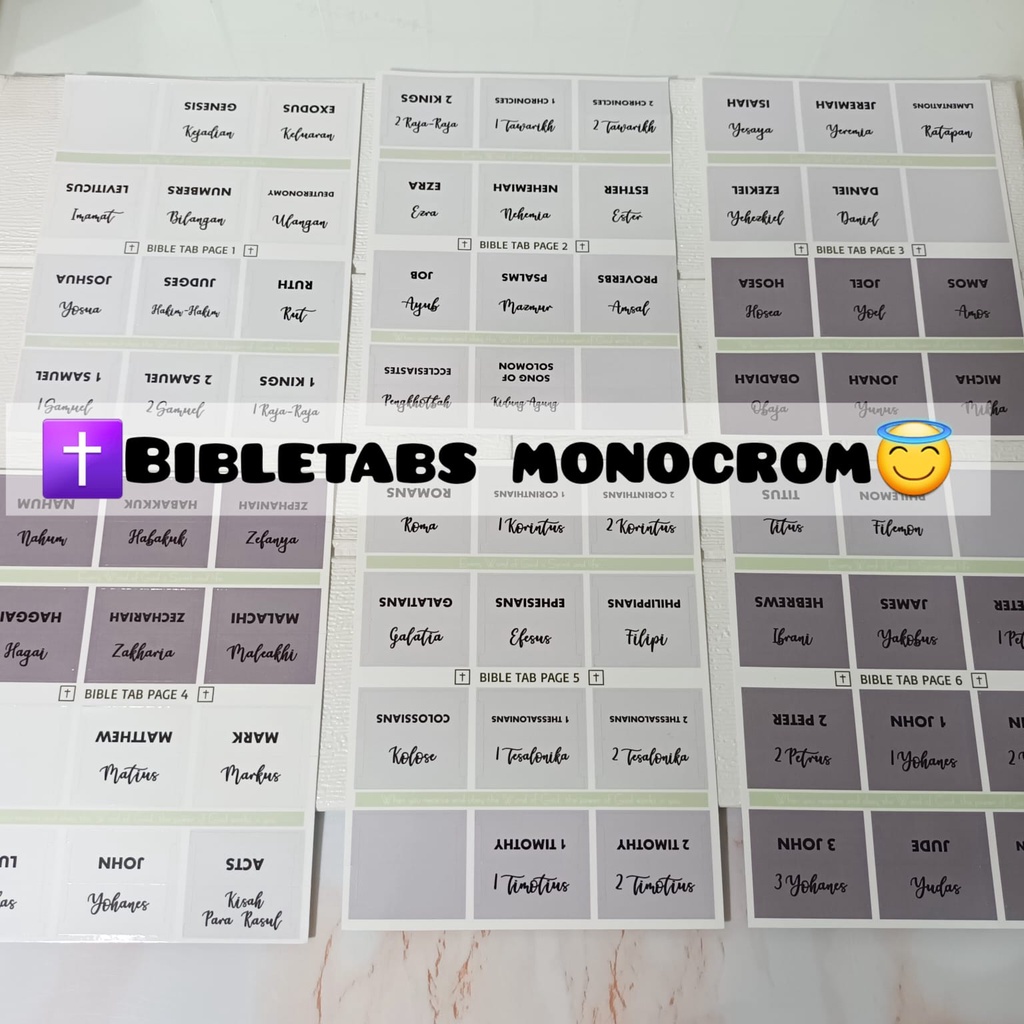 Jual Bible Tabs Stiker Tab Organizer Study Penanda Alkitab Belajar ...