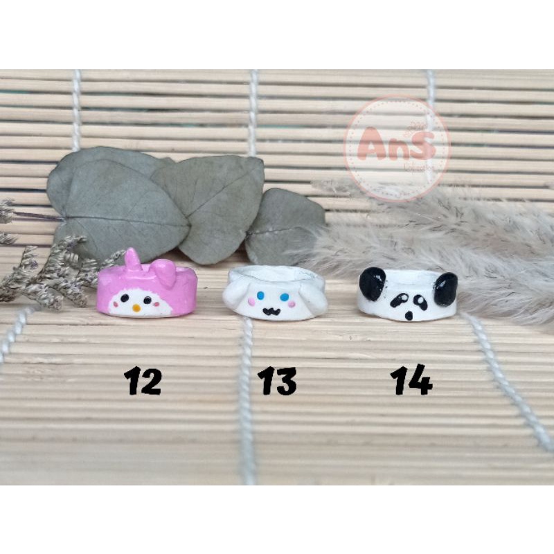 Jual COD Cincin Clay / Clay Rings / Cincin Lucu Karakter Handmade (baca ...