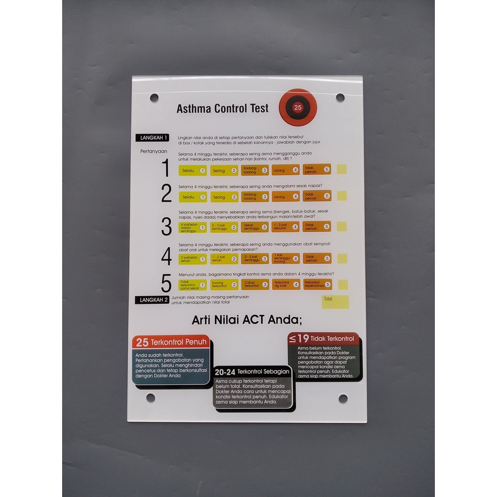 Jual Poster Asthma Control Test Kertas Tebal. Poster Asma Kontrol Tes ...
