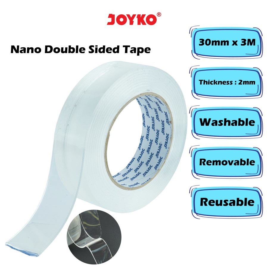 Jual Nano Double Sided Tape Pita Perekat Dua Sisi Joyko NDST-3 30 mm x 3 M | Shopee Indonesia