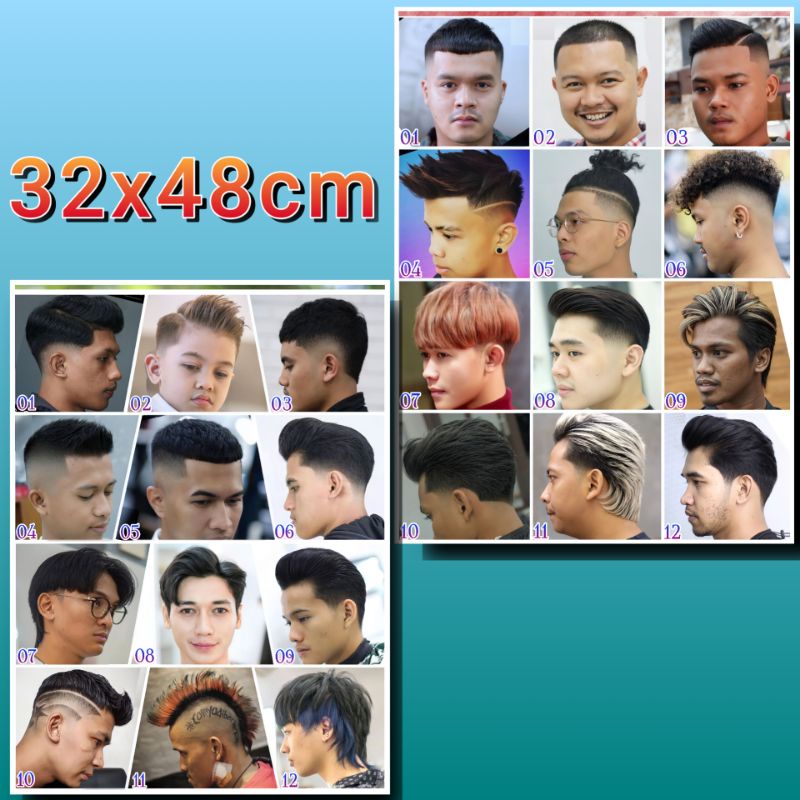 Jual COD!! POSTER MODEL RAMBUT PRIA PAJANGAN PANGKAS RAMBUT SALON ...
