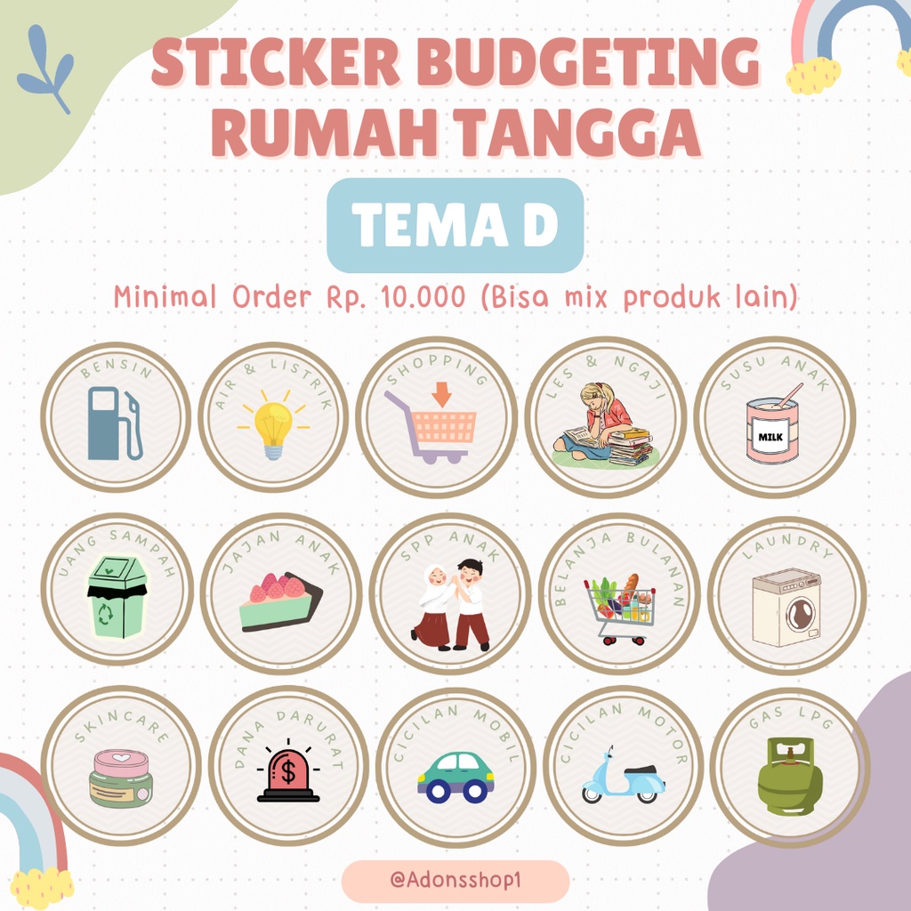 Jual [TEMA D PART 1] STICKER BUDGETING / Stiker Menabung / Dompet ...
