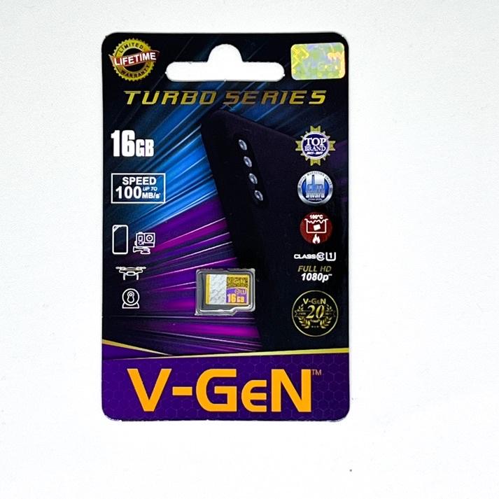 Jual Micro SD 16GB Class 10 V-GeN Turbo Series 100MB/S A1 Memory Card ...