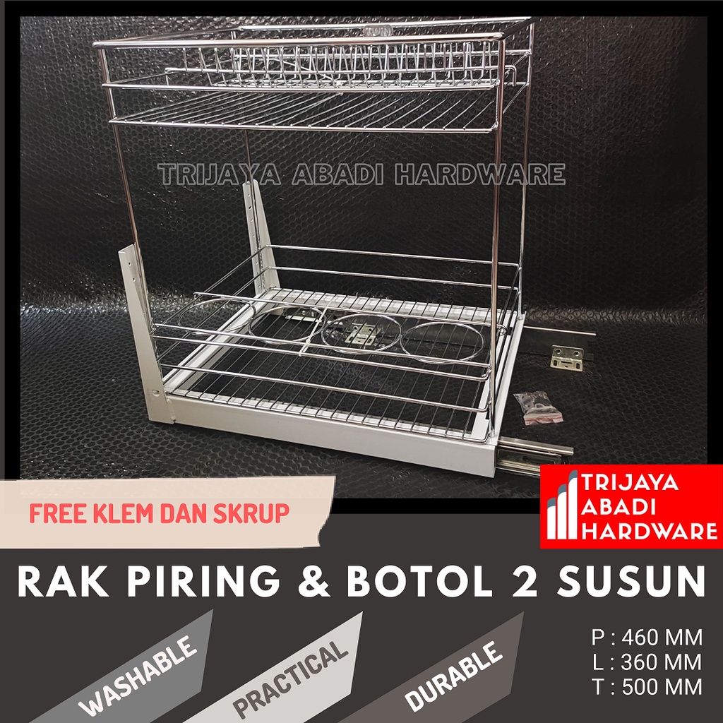 Jual Rak Botol 2 Susun TMB 23056 / 23556 / 24056 Rak Piring Dapur ...
