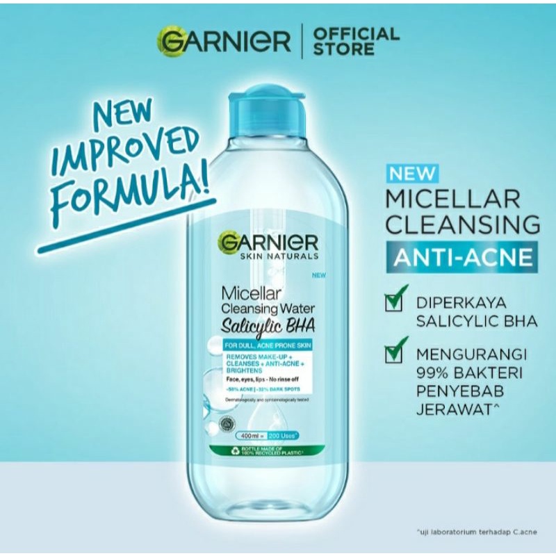 Jual Garnier Micellar Water Blue Salicylic BHA 125ml | Shopee Indonesia