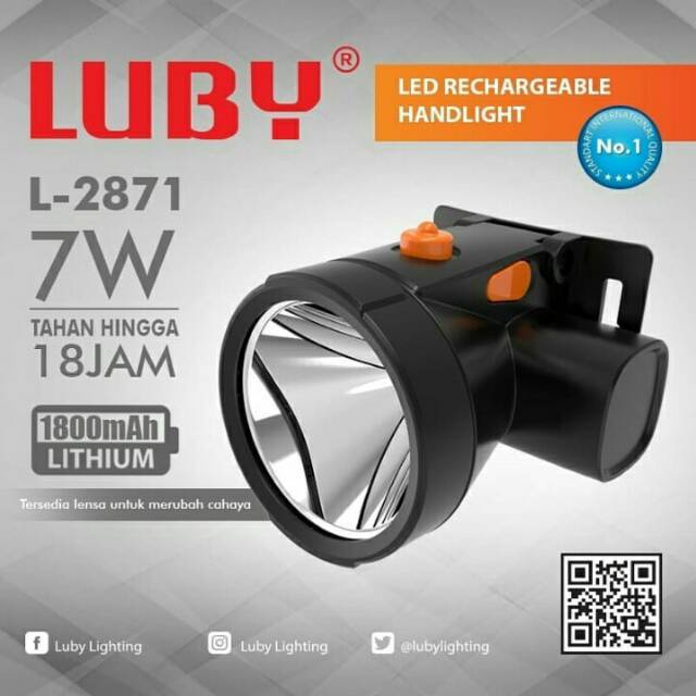 Jual Senter Kepala LUBY 7 watt LED - 2 warna cahaya ( Putih + Kuning ...