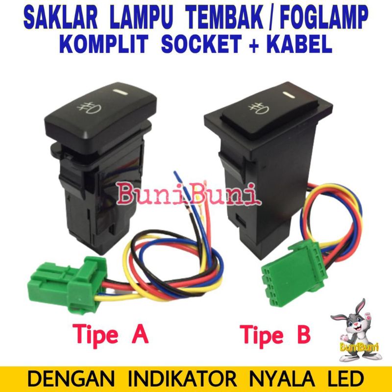 Jual SAKLAR FOGLAMP / Switch Tombol Untuk Lampu Tembak Kabut Mobil ...