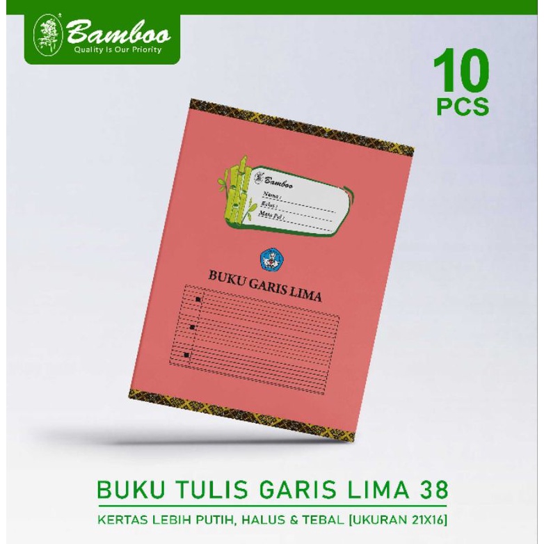 Jual Buku Garis Lima Bambo isi 38 Lembar (1Pak = 10 Buku) | Shopee ...