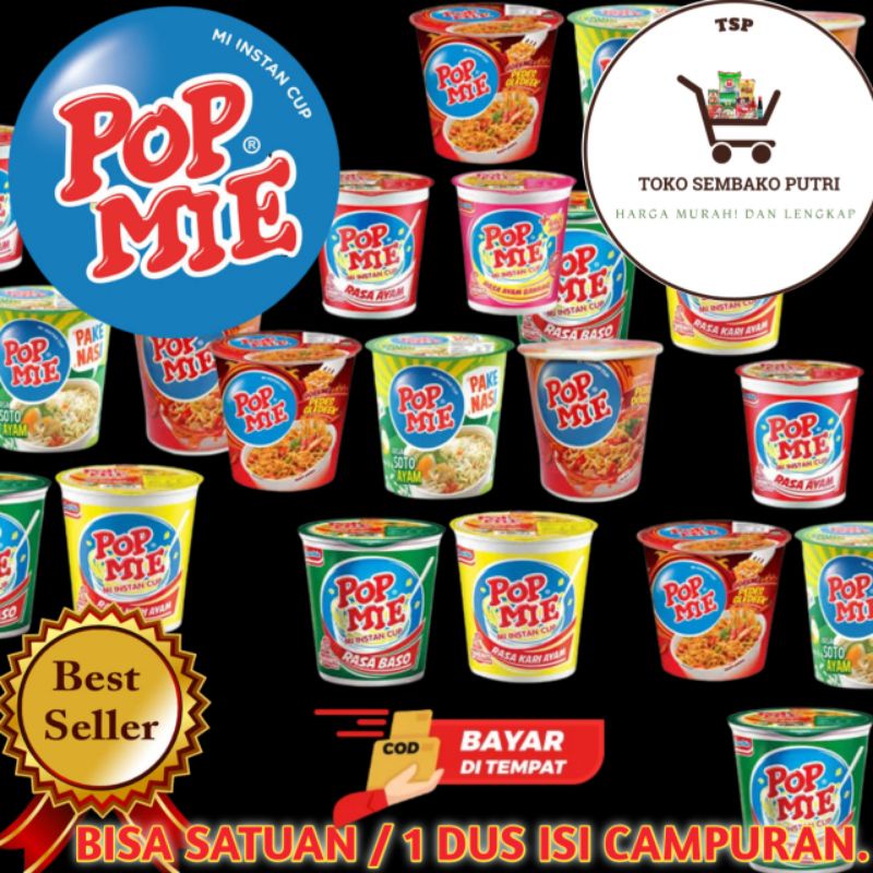 Jual Pop mie | Mi sedap cup | Pop mie All varian | Pop mie korean spicy ...