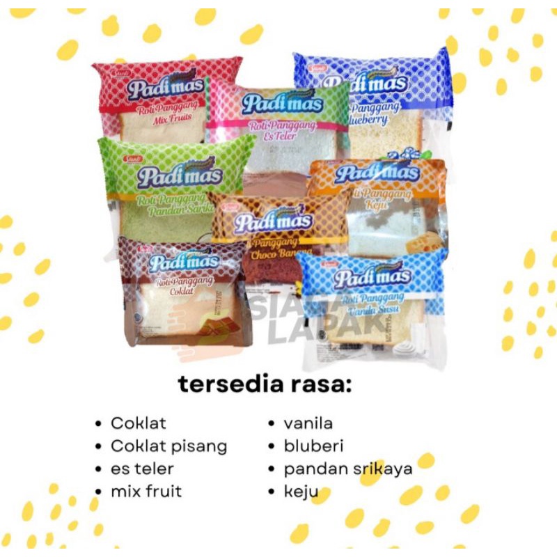 Jual Roti Panggang Padimas All Varian Mix Rasa 70 gr | Shopee Indonesia