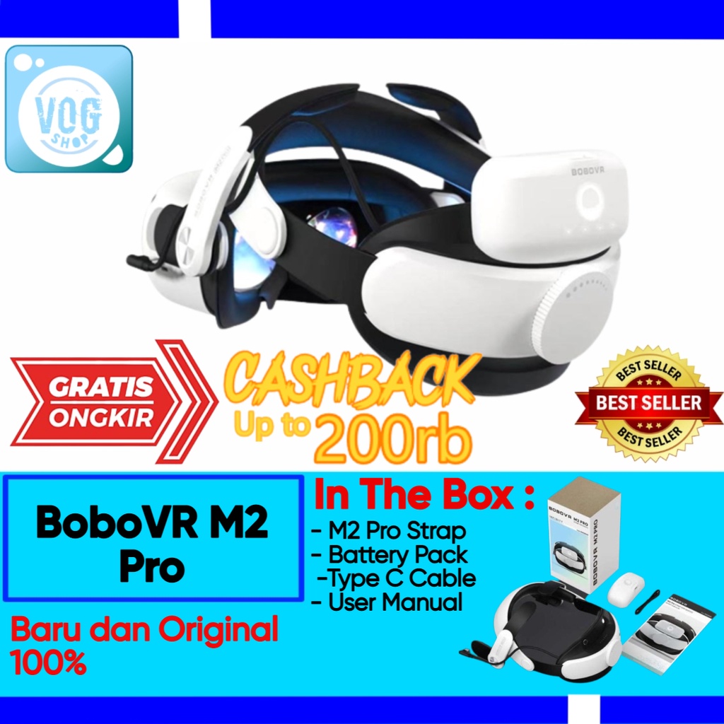 Jual BOBOVR M2 Pro Head Strap With Battery Pack For Oculus Ques 2 ...
