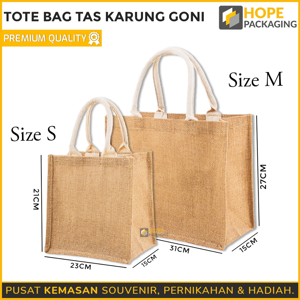 Jual Tas Goni Laminasi M 27x31x15 cm / Tote Bag Tas Karung Goni ...