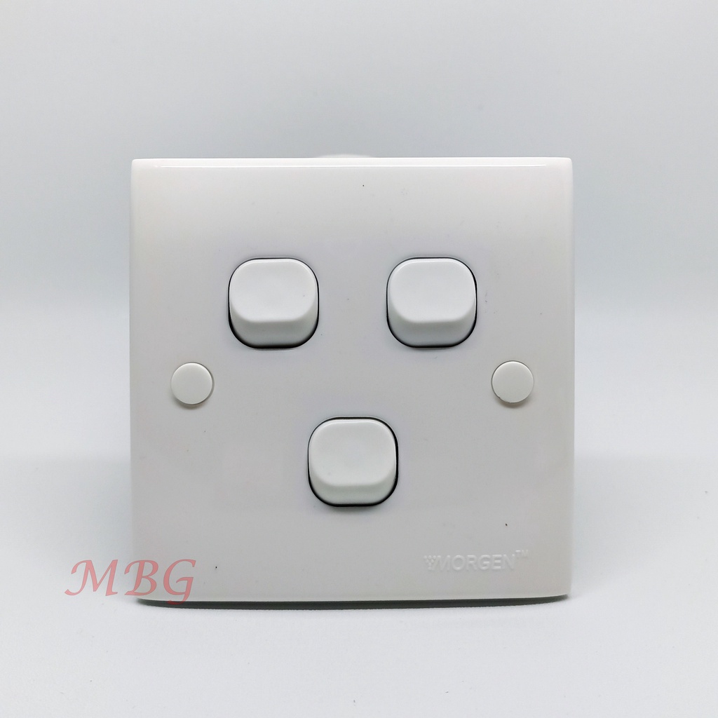 Jual MORGEN Saklar 3 Gang seri MG-8883 SNI 10A 250V Model Clipsal ...