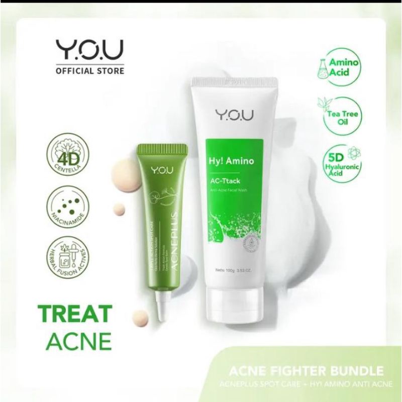 Jual New Bundle Fighter Hy! Amino Facial Wash dan Triple Acne Spot Care ...