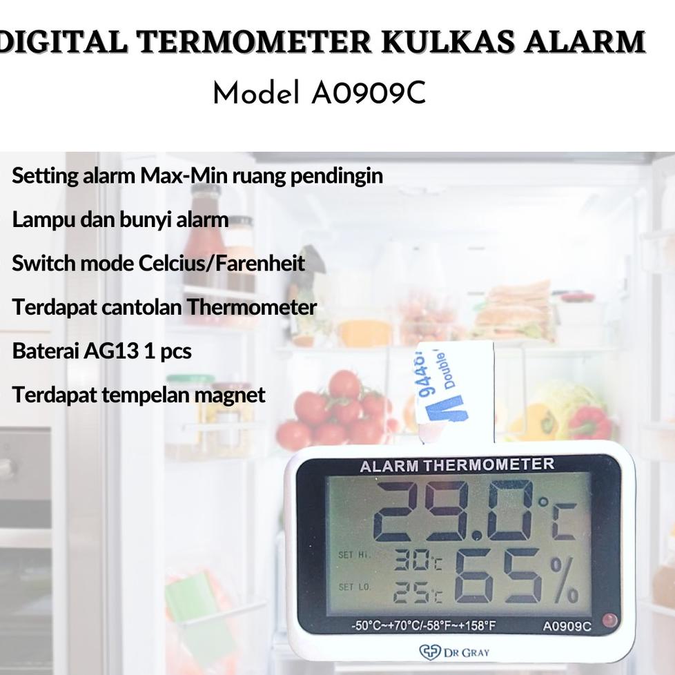 Jual Terlaris o !! Thermometer Digital Kulkas Alarm tipe A0909C ...