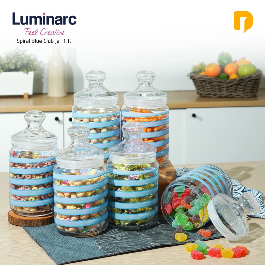 Jual LUMINARC SPIRAL BLUE CLUB JAR 1 LT | TOPLES UNIK BERKUALITAS ...