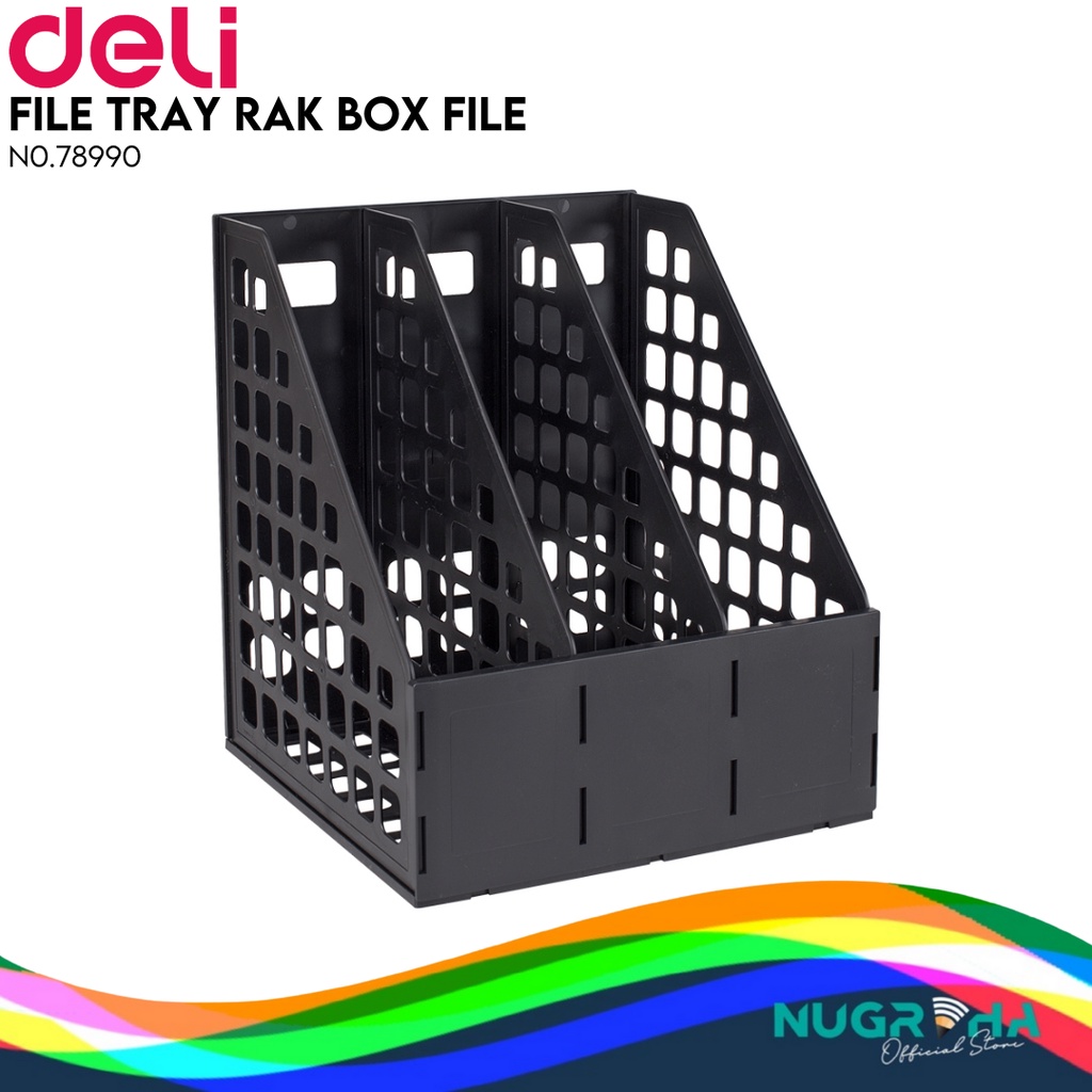 Jual Deli File Tray / Rak Box File Plastik Dua Warna 3 Sekat 78990 ...
