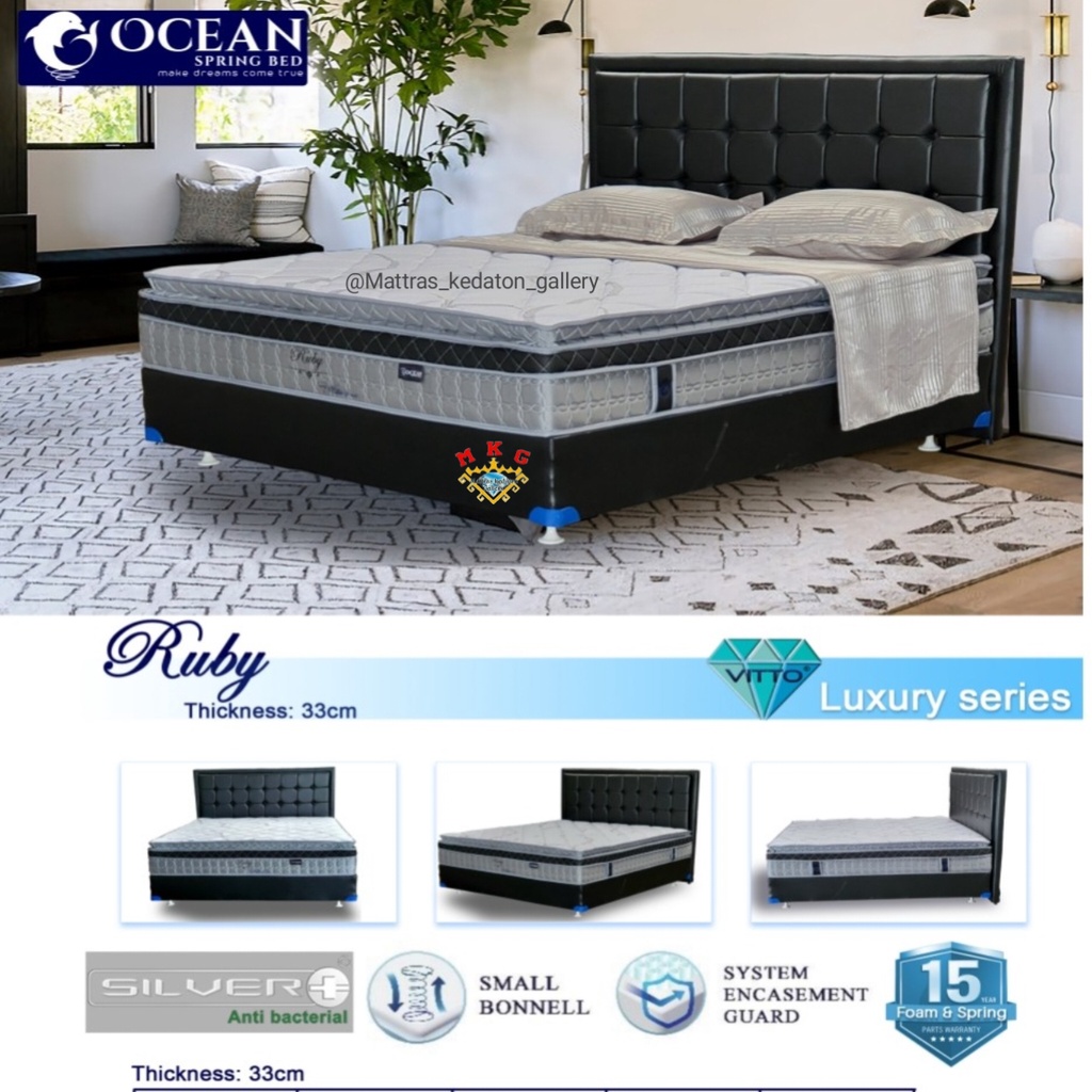 Jual Ocean Springbed Ruby Pilowtop - Kasur Springbed Matras Full Set | Shopee Indonesia