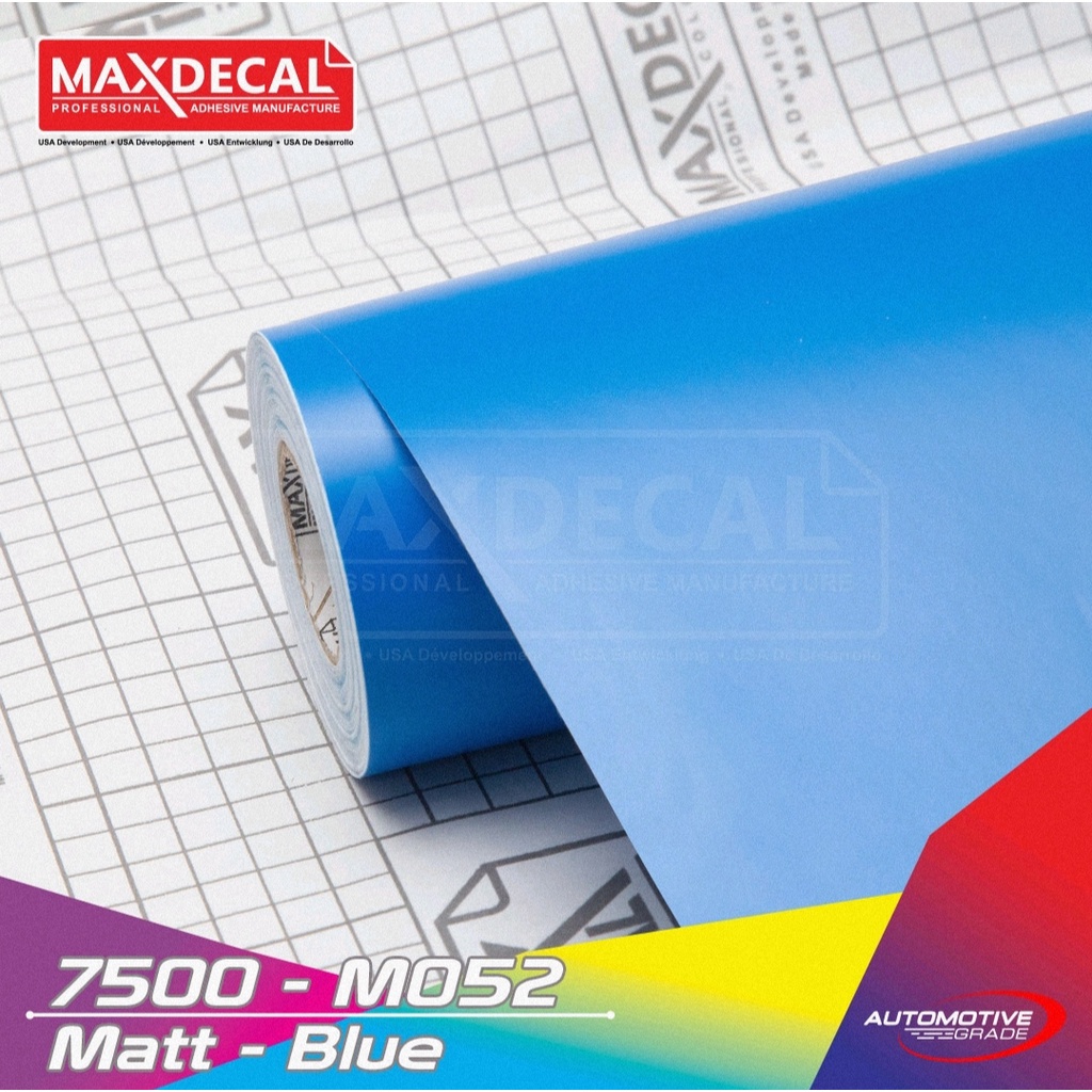 Jual Maxdecal 7500 M052 Matte Blue, Color Vinyl Series Sticker, Roll 45cm x 15m | Shopee Indonesia