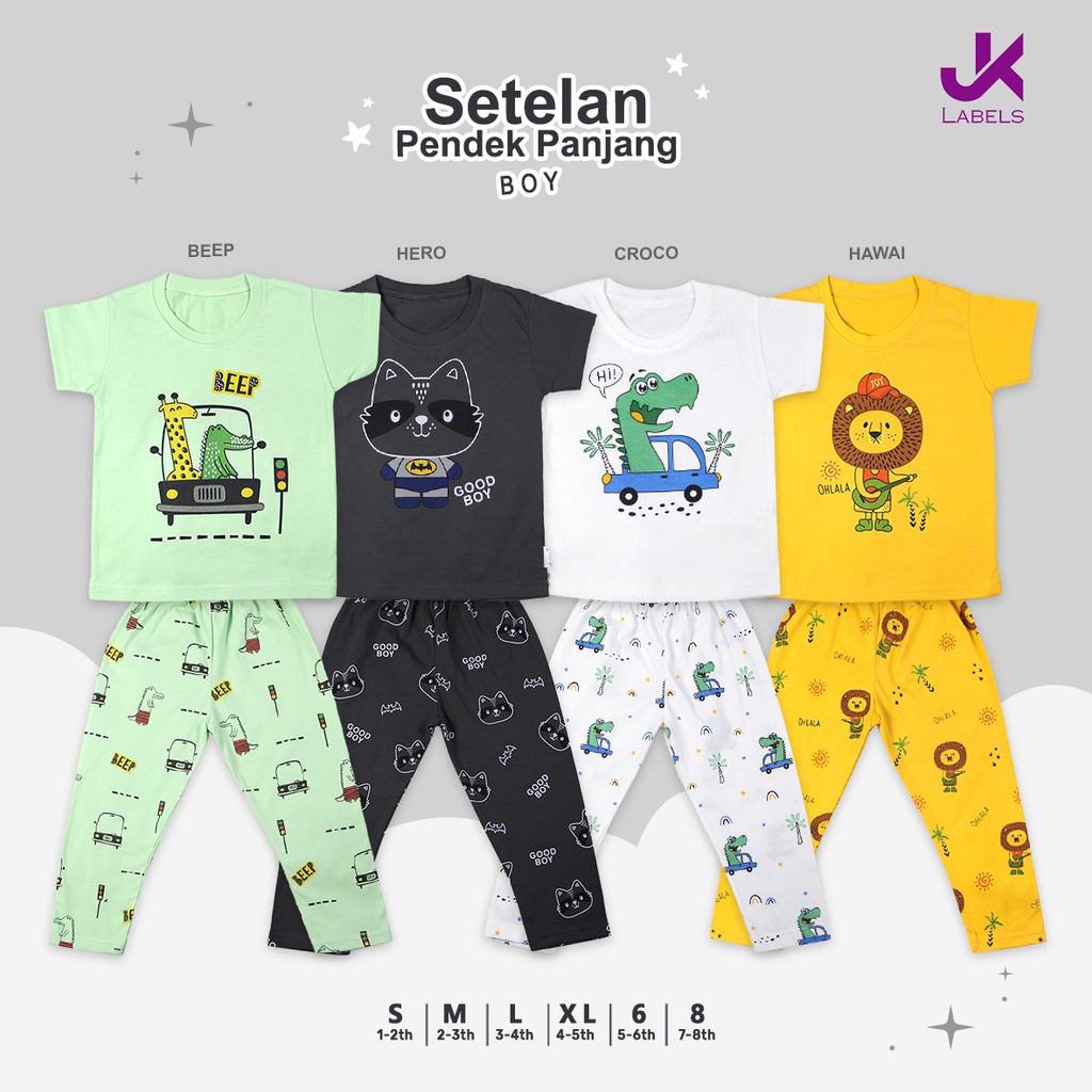 Jual JK LABELS - Setelan Pendek Panjang Boy - Beep (1-8 Tahun) | Shopee ...