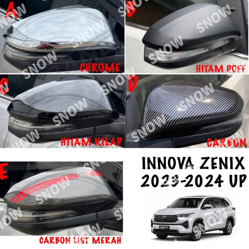 Jual Cover Spion Innova Zenix 2023 2024 Hitam Chrome Carbon | Shopee ...