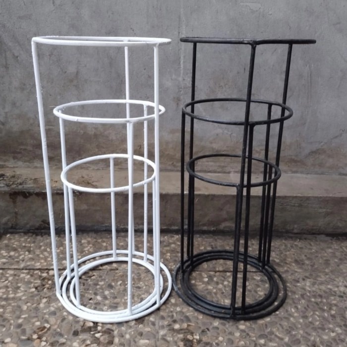 Jual Rak pot bunga set isi 3 ,pot bunga besi minimalis, standing pot ...