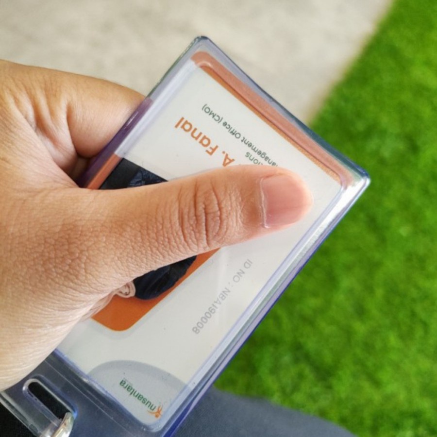 Jual Tempat Name Tag ID Card Holder Bening Bolak Balik 2 Sisi | Shopee ...