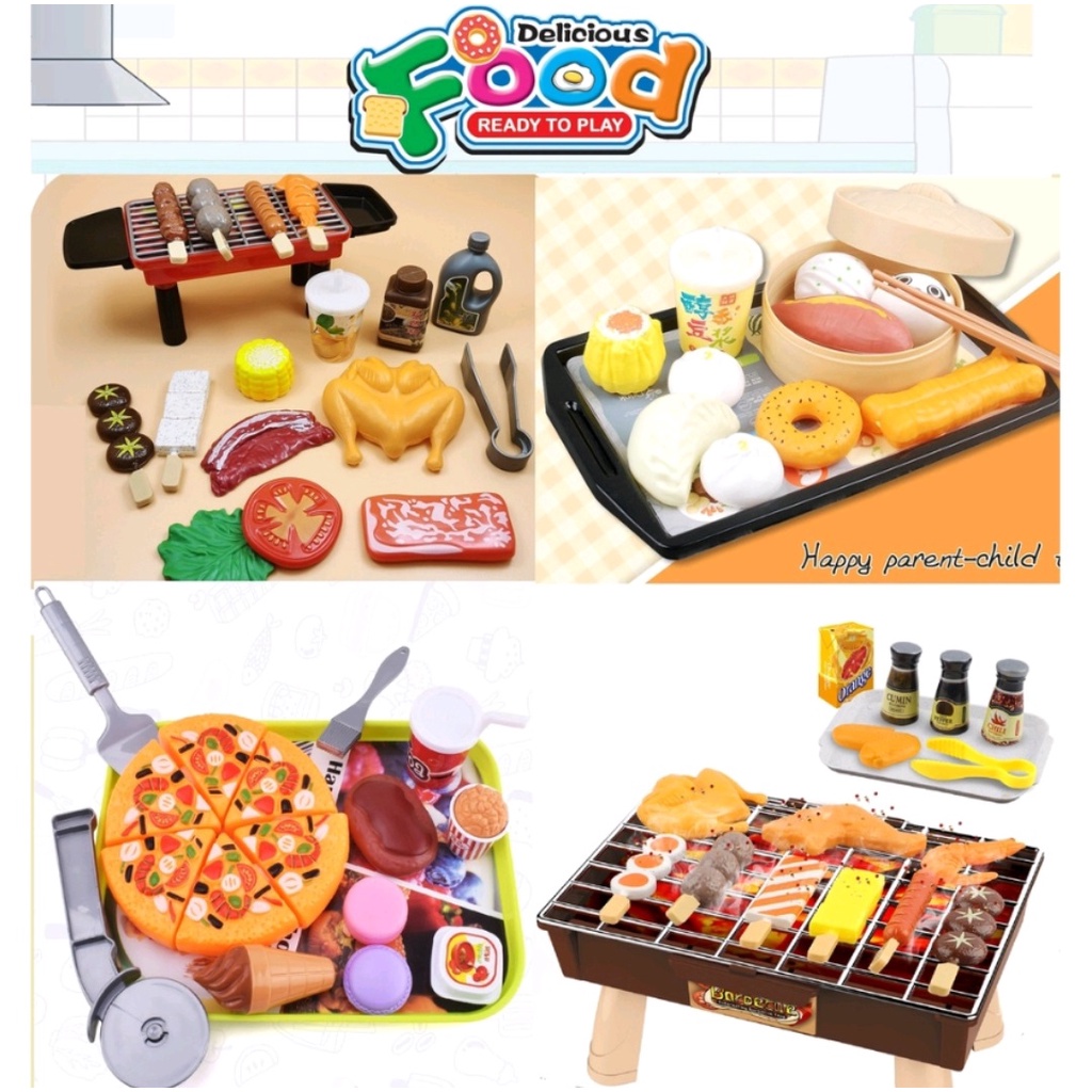 Jual Mainan Anak Delicious Food Barbeque - Dimsum - Pizza Set - Dino ...