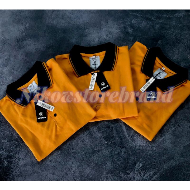 Jual Kaos Kerah Polo Seragam Shirt Nvada Khusus Kuning Paket 3 Pcs Ukuran L | Shopee Indonesia