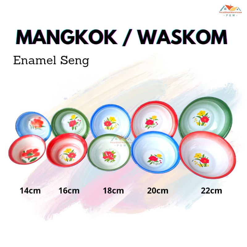 Jual Mangkok Waskom Seng 14cm 16cm 18cm 20cm Baskom Kobokan Kembang ...