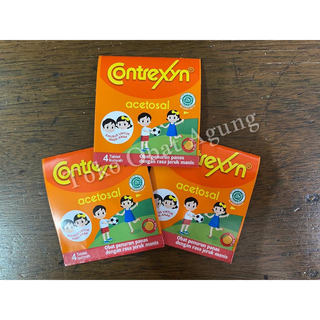 Jual Contrexyn Acetosal (1 Strip Isi 4 Tablet Kunyah). Penurun Demam ...