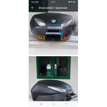 Jual box motor shad sh48 kunci 1 mulus double backrest | Shopee Indonesia