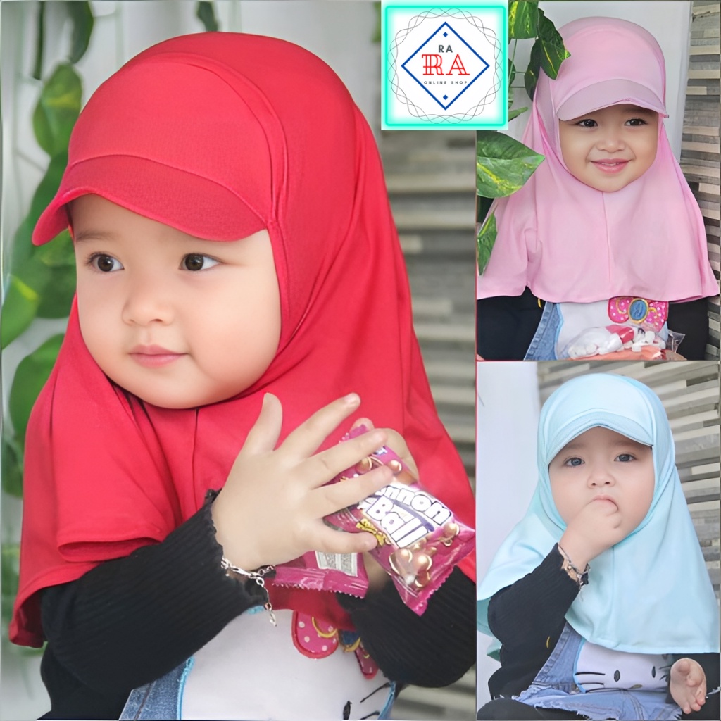 Jual Jilbab Anak bayi 0 3 Tahun Motif Topi Hijab Anak Bayi Kerudung ...