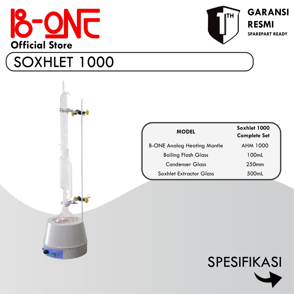 Jual B-ONE Heating Mantle Soxhlet Extraction Ekstraktor -1000mL ...