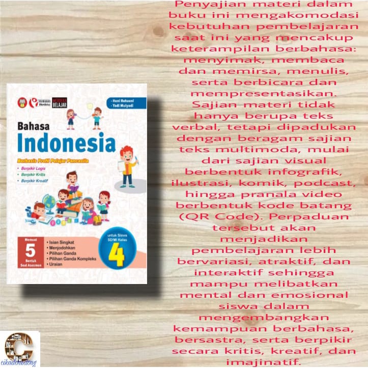 Jual BUKU BAHASA INDONESIA SD/MI KELAS 4/IV KURIKULUM MERDEKA | Shopee Indonesia