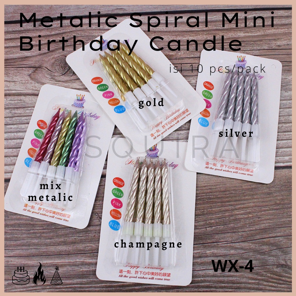 Jual Metalic Spiral Mini Birthday Candle / Lilin Ulang Tahun WX-4 ...