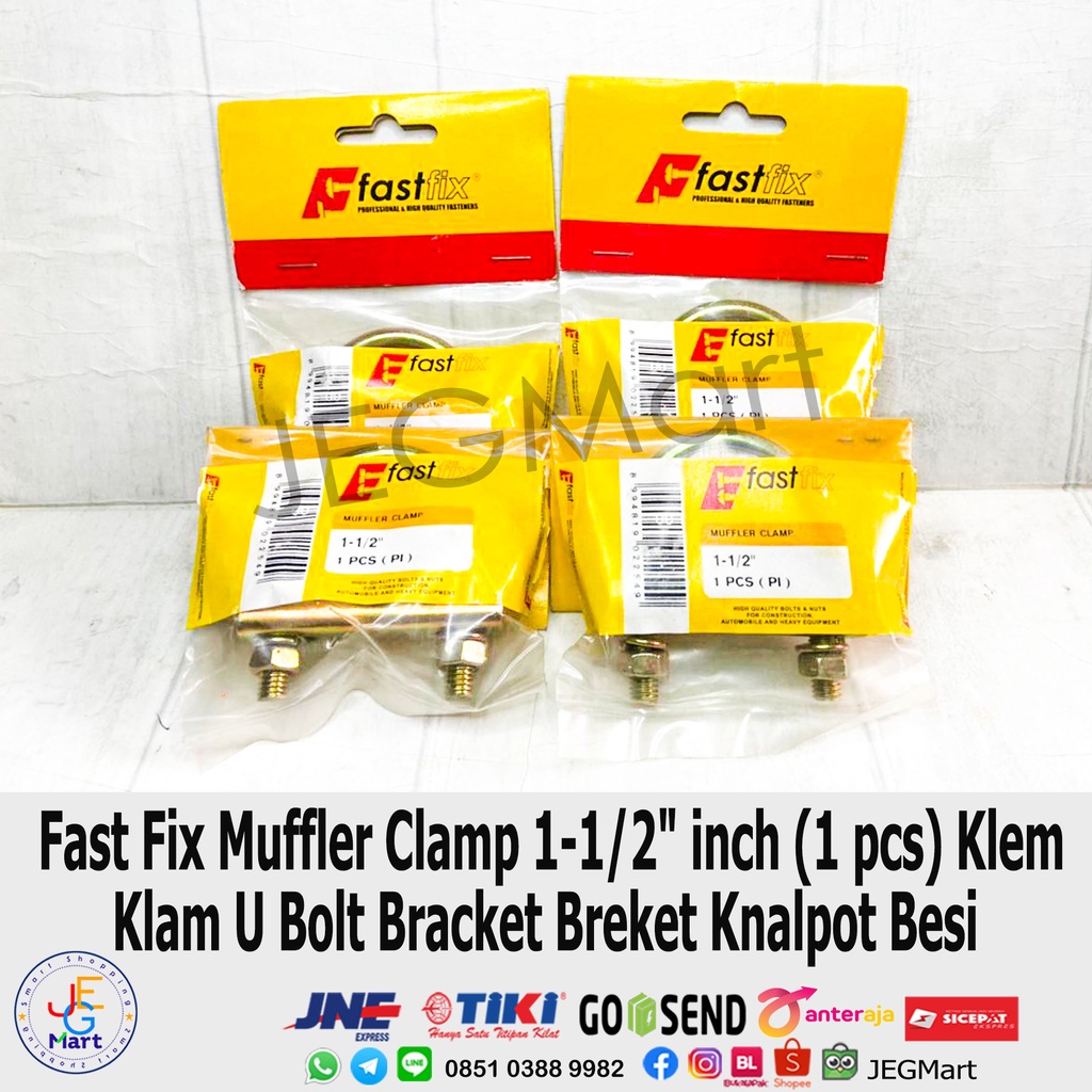 Jual Fast Fix Muffler Clamp 1-1/2" inch (1 pcs) Klem Klam U Bolt Bracket | Shopee Indonesia