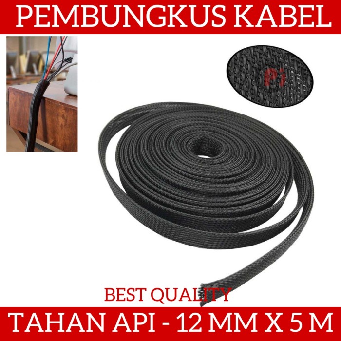Jual Pembungkus Kabel Listrik Flame Retardant Tahan Api 12 mm x 5 Meter ...