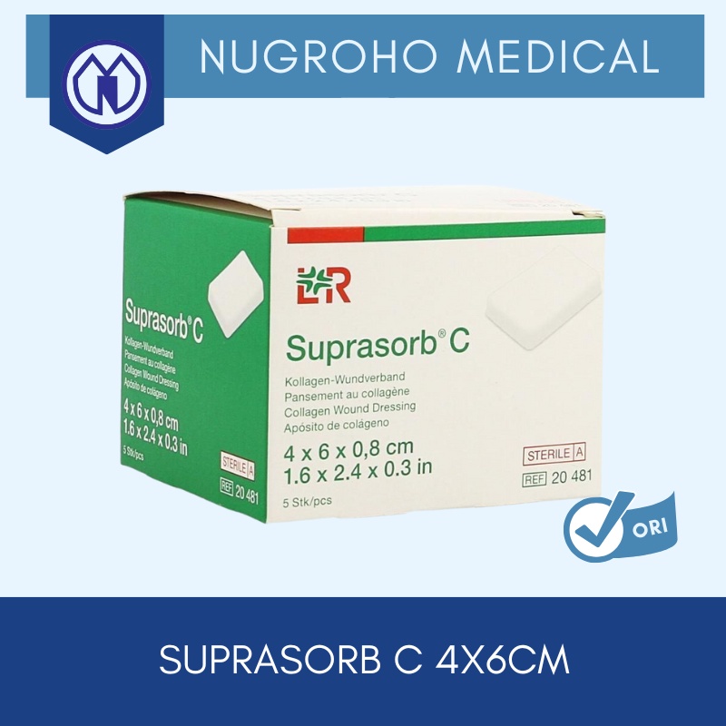 Jual Suprasorb C collagen wound dressing 4x6cm / 6x8cm spon luka ...
