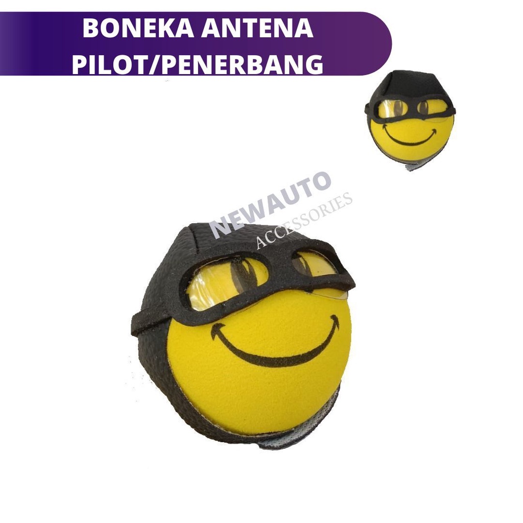 Jual boneka antena mobil happy ball model pilot penerbang | Shopee ...