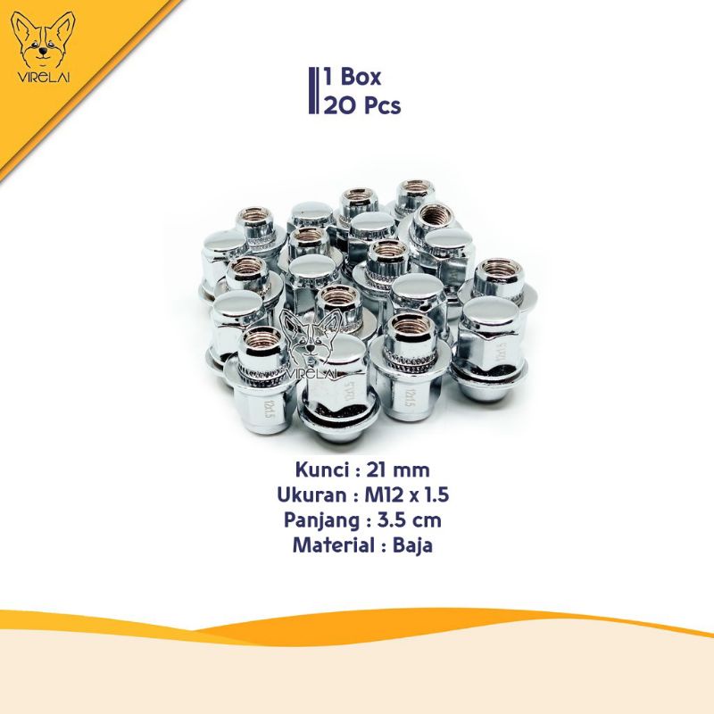 Jual Baut kuda lugnut M12x1.5 fujita mur variasi 20pcs | Shopee Indonesia