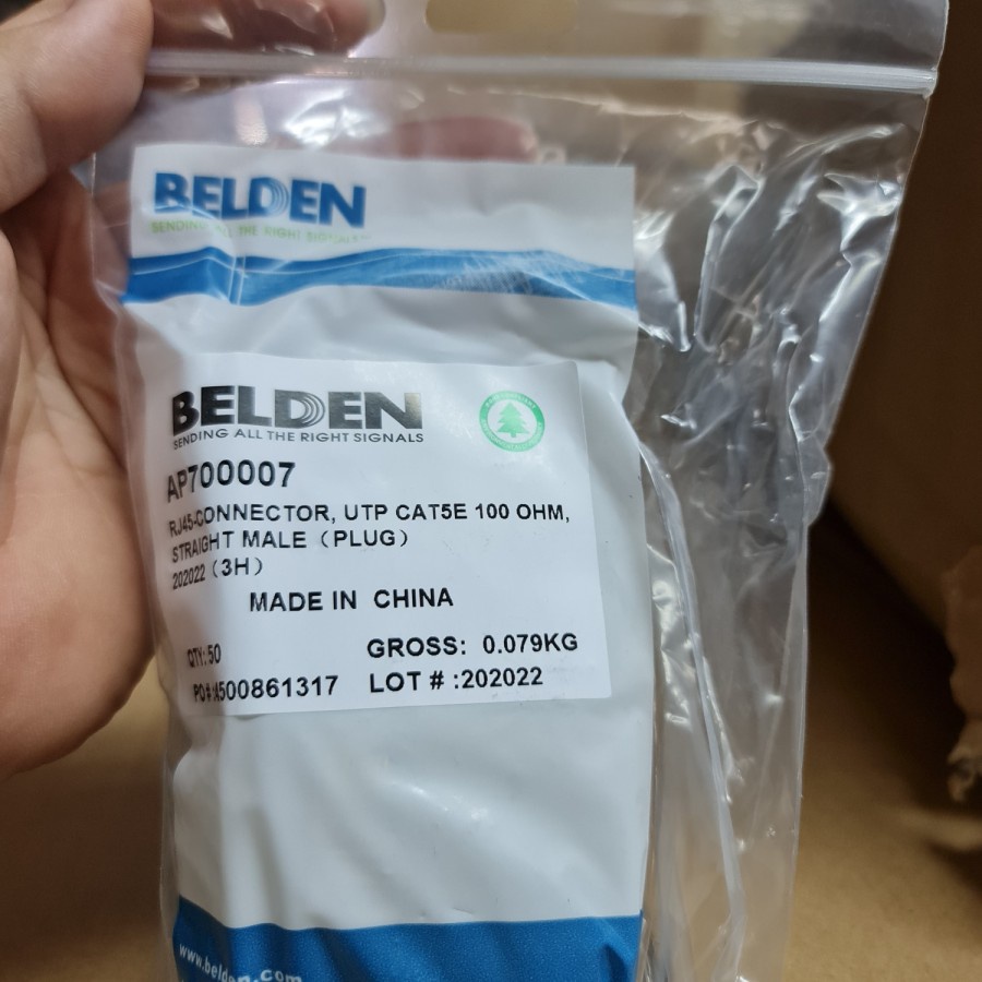 Jual RJ45 Connector Cat.5e Belden (Konektor RJ45 Cat.5e Belden ...