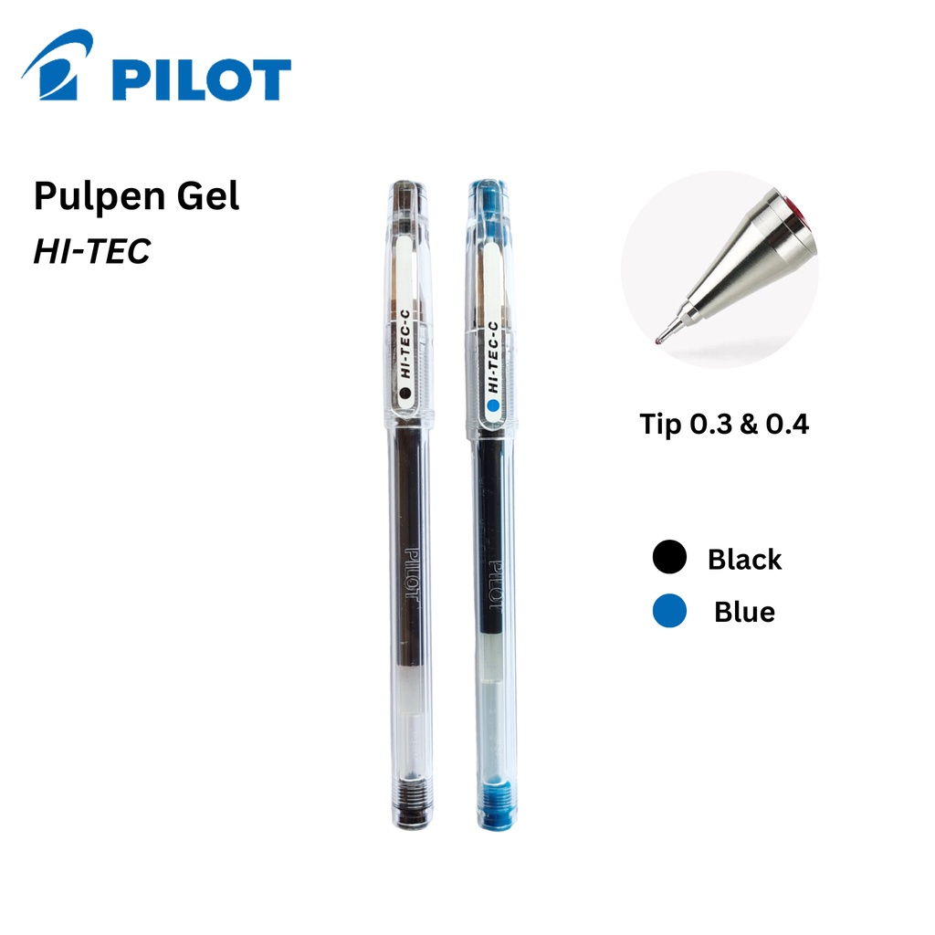 Jual Pulpen Gel PILOT HI-TEC-C UKURAN Tip 0.3 DAN 0.4 Hi-Tec Tinta ...