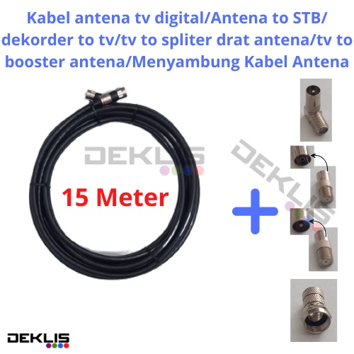 Jual Kabel Coaxial RG6 Antena TV Digital / Parabola 15 Meter | Shopee Indonesia