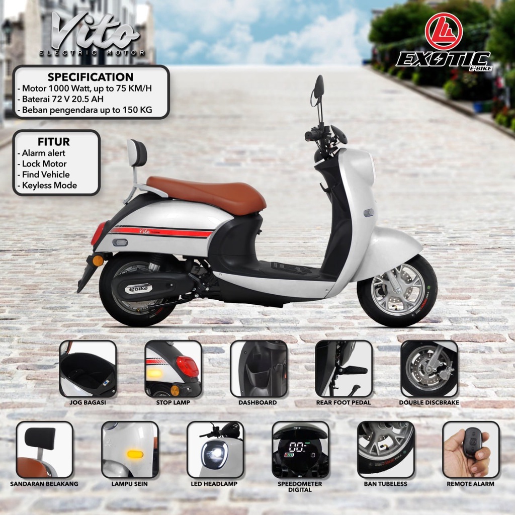 Jual MOTOR LISTRIK EXOTIC VITO BY PACIFIC | Shopee Indonesia