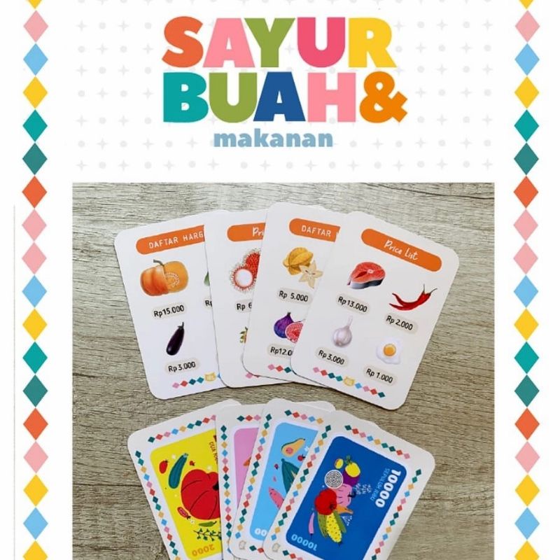 Jual Kartu Bermain Anak Murah / Flashcard - Sayur dan Makanan | Shopee ...