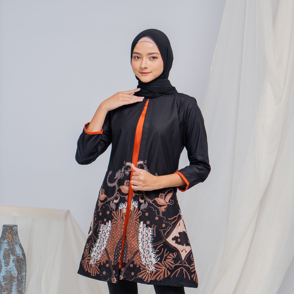 Jual BAJU BATIK MUSLIMAH OUTFIT KONDANGAN MODEL TUNIK PIAS KASYAIRA | Shopee Indonesia